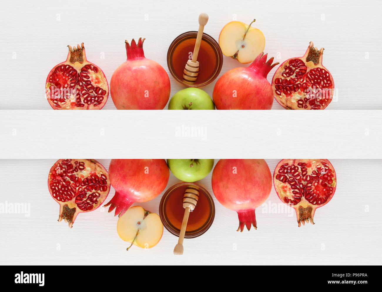 Rosh hashanah (jewish New Year holiday) concept. Traditional symbols ...