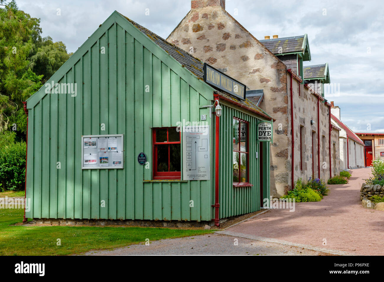 TRADITIONAL OLD WOOL MILL KNOCKANDO MORAY SCOTLAND RESTORED BUILDINGS ...