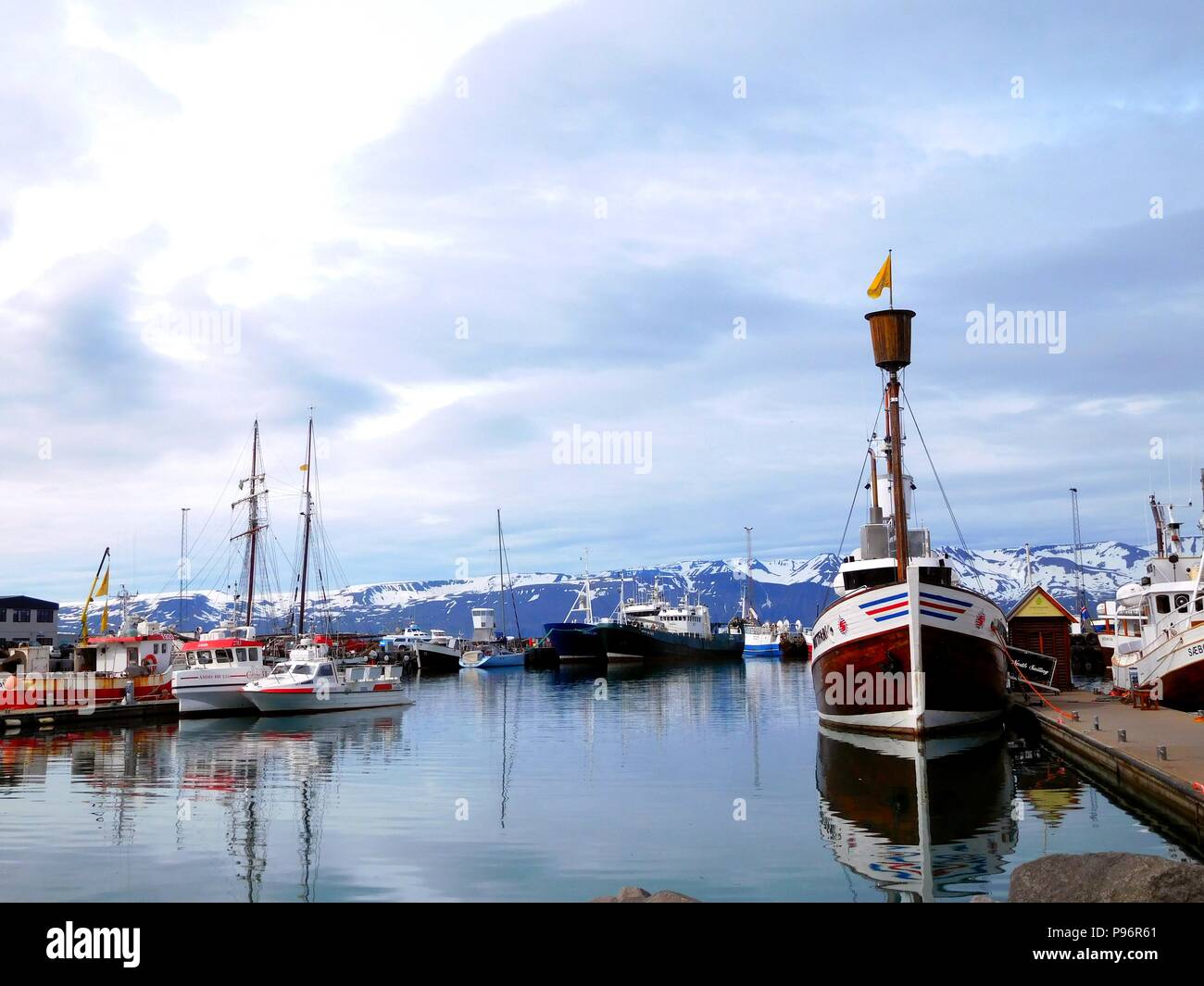 boats Husavik Iceland Stock Photo - Alamy