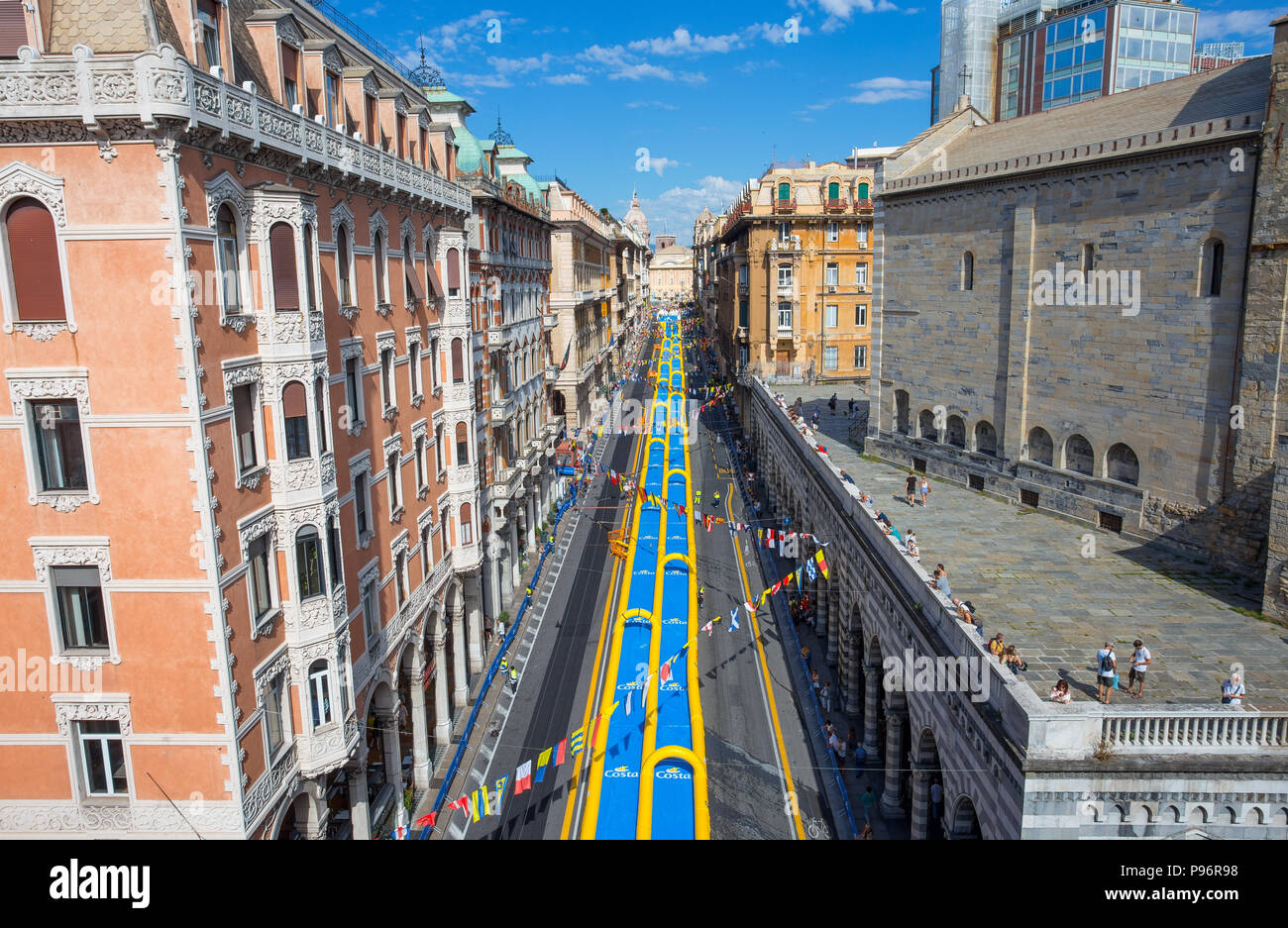 Blue waterslide in waterpark hi-res stock photography and images - Alamy