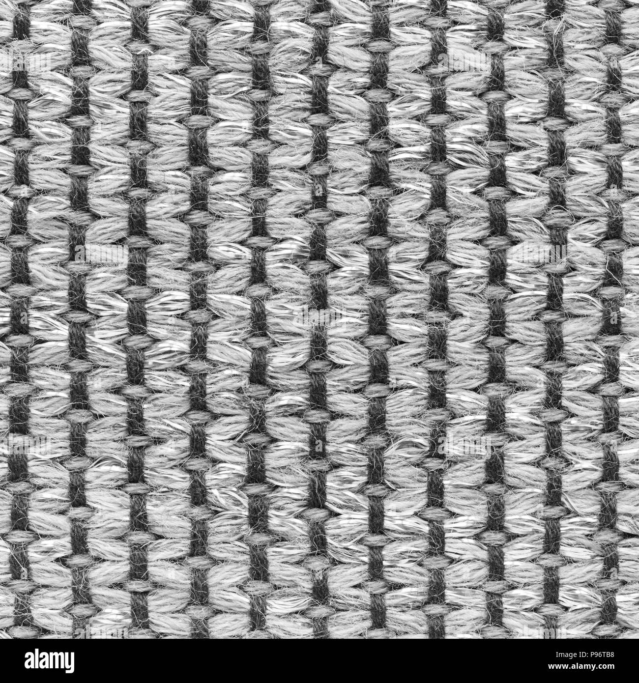 Black hand weaving matting tweed fabric texture. Closeup square ...