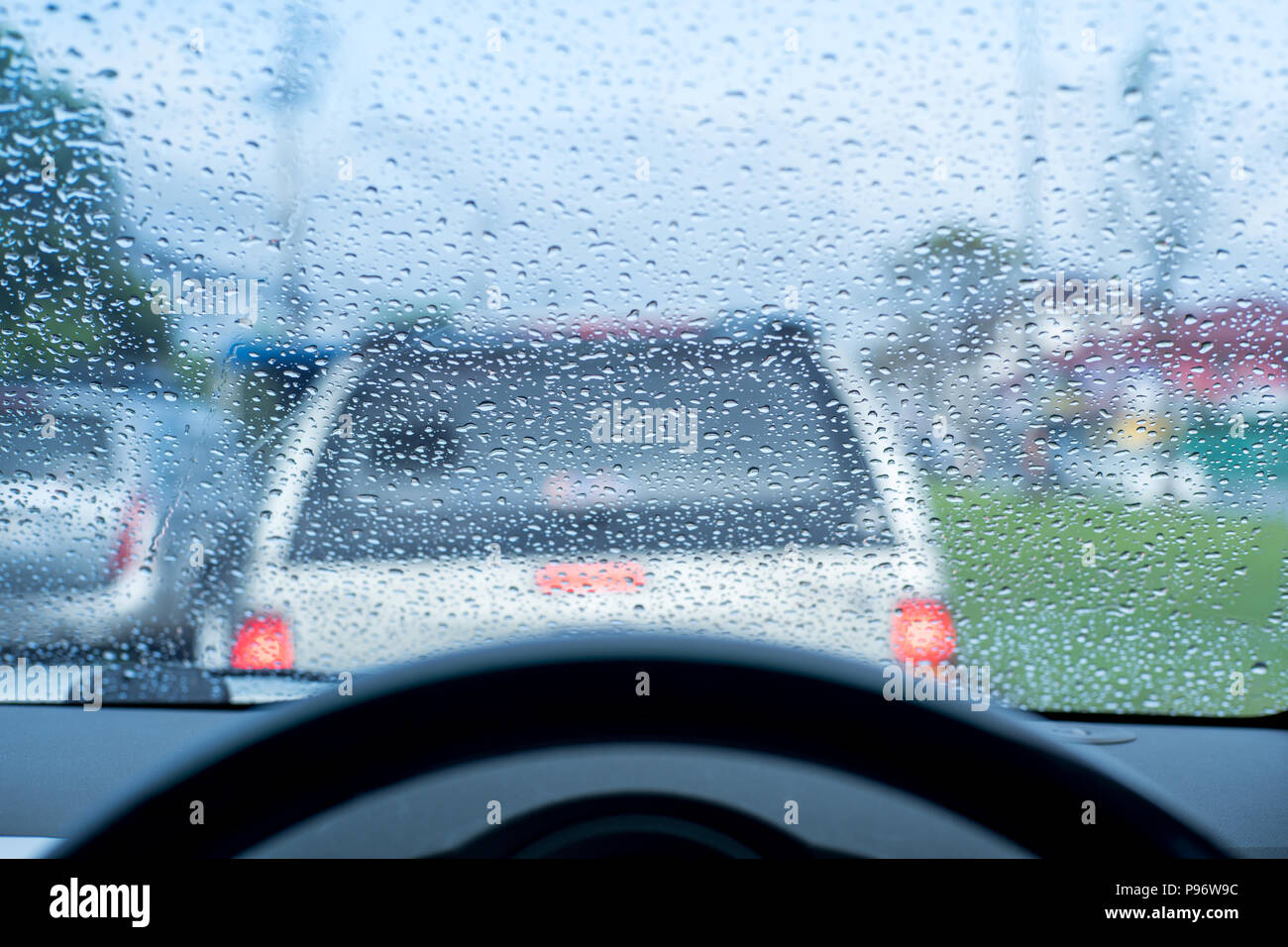 water drops on the windshield Stock Photo - Alamy
