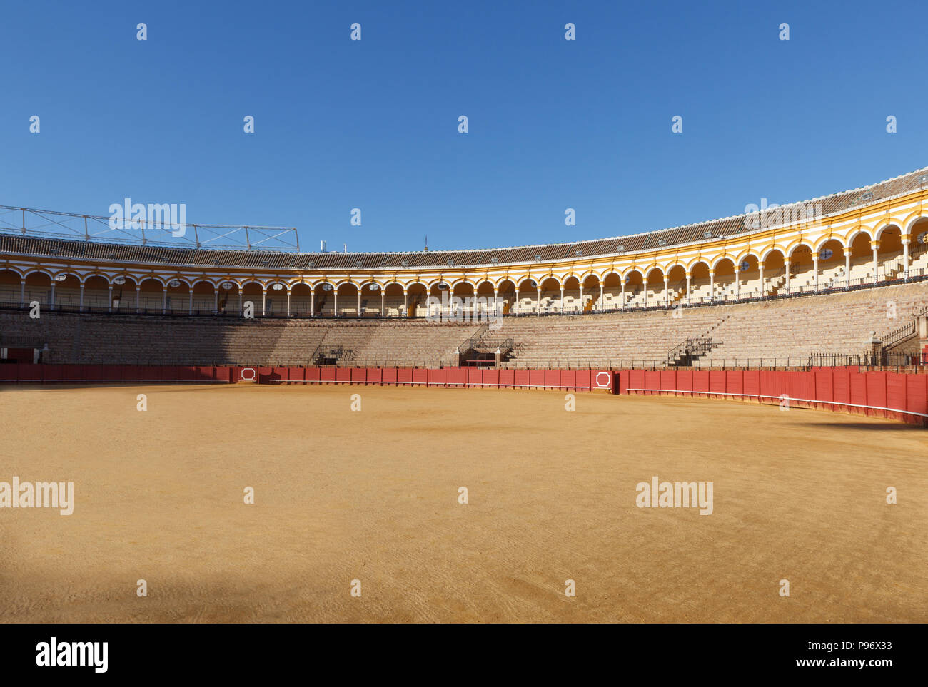 Plaza de los toros at Seville, Spain. View from arena Stock Photo - Alamy