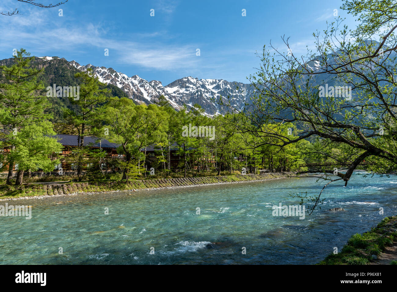 Kamikochi in Japan with clear sky Stock Photo - Alamy