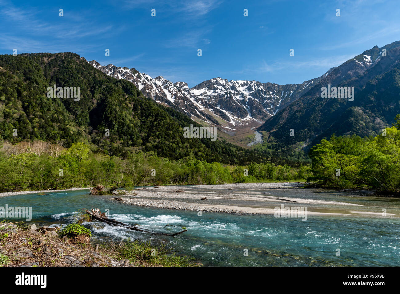 Kamikochi in Japan with clear sky Stock Photo - Alamy