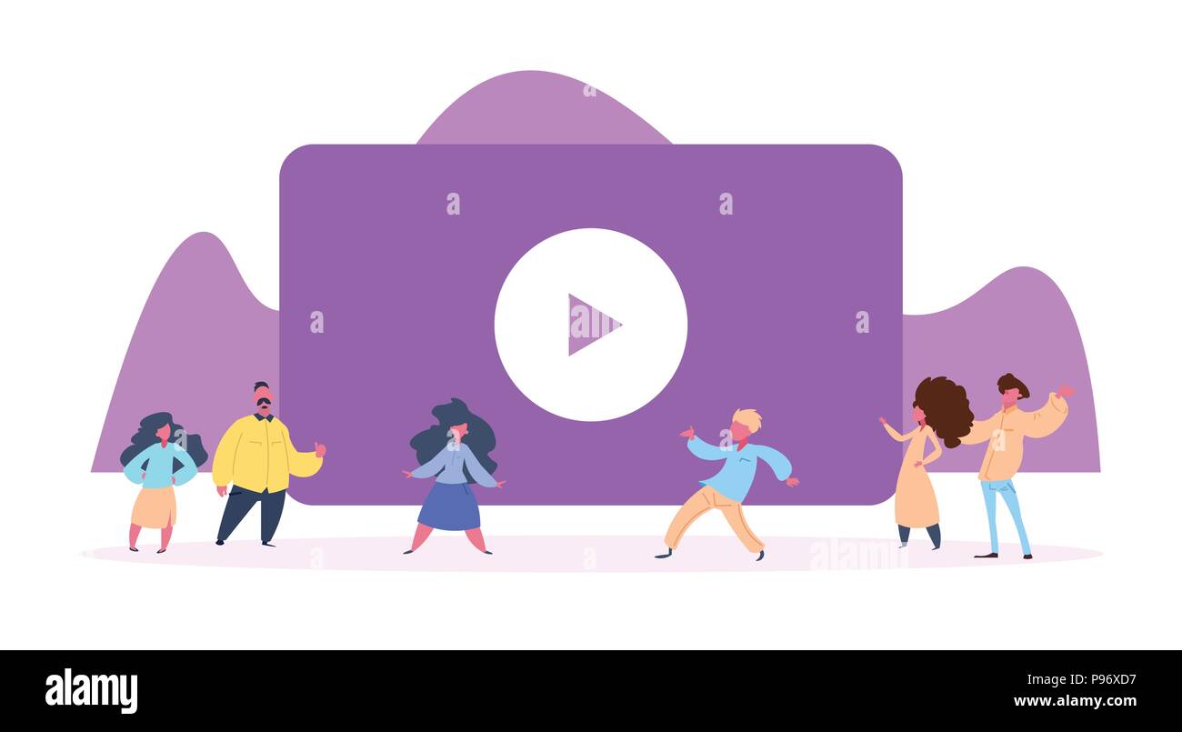 people watch media player online video stream interface casual man ...