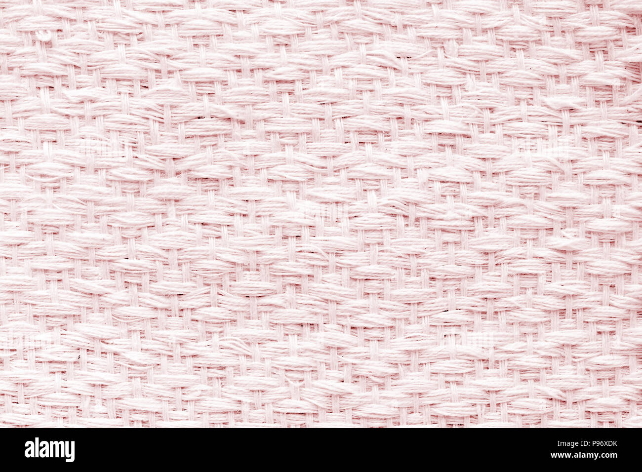 Red hand weaving matting tweed fabric texture. Closeup horizontal ...