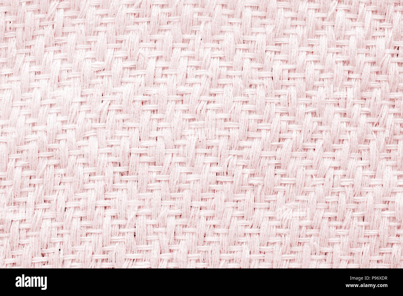 Red hand weaving matting tweed fabric texture. Closeup horizontal ...