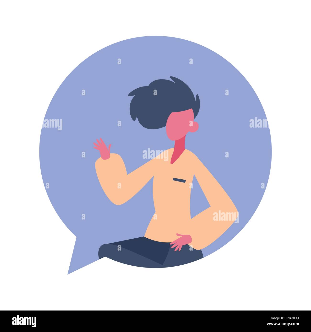 man character chat bubble male avatar isolated relax cartoon portrait ...
