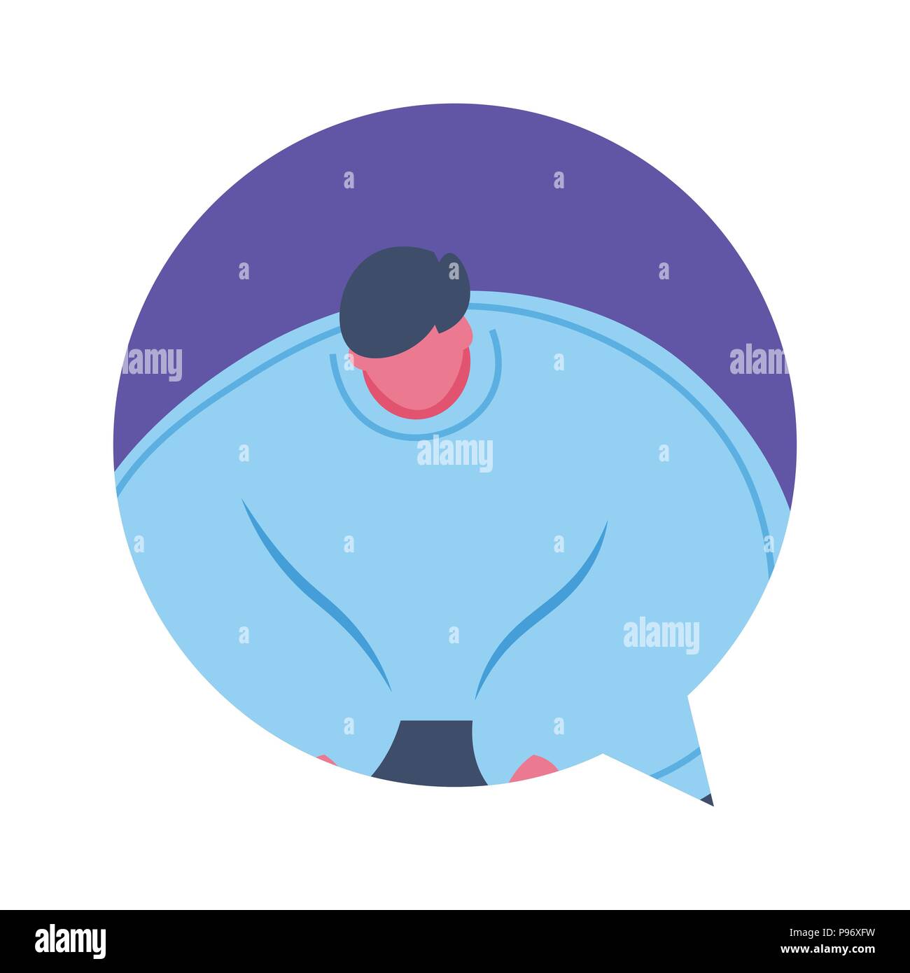 thick man chat bubble avatar character isolated male cartoon portrait ...