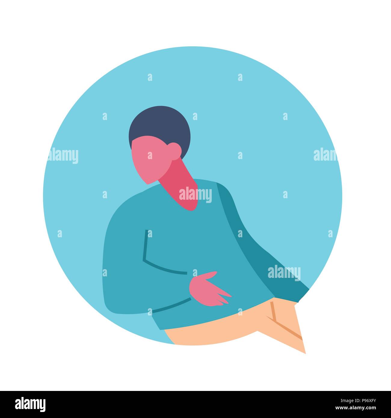 man chat bubble character avatar isolated male cartoon portrait flat ...