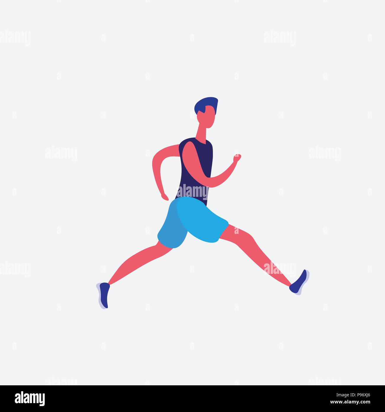 running man cartoon character sportsman activities isolated healthy ...