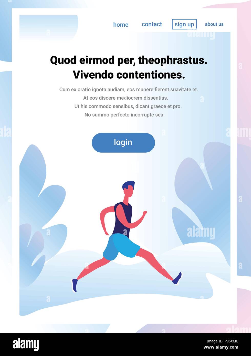 running man cartoon character sportsman activities isolated healthy ...