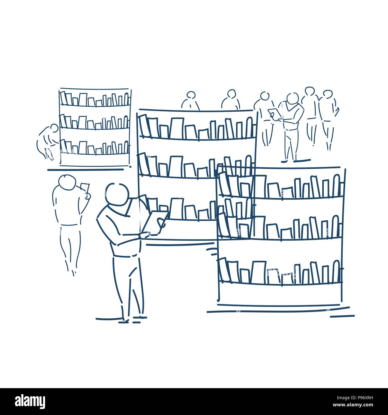 School Library Sketch