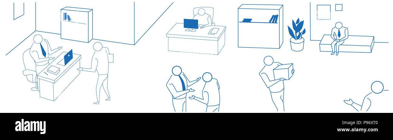 business people office hard working process communication concept on ...