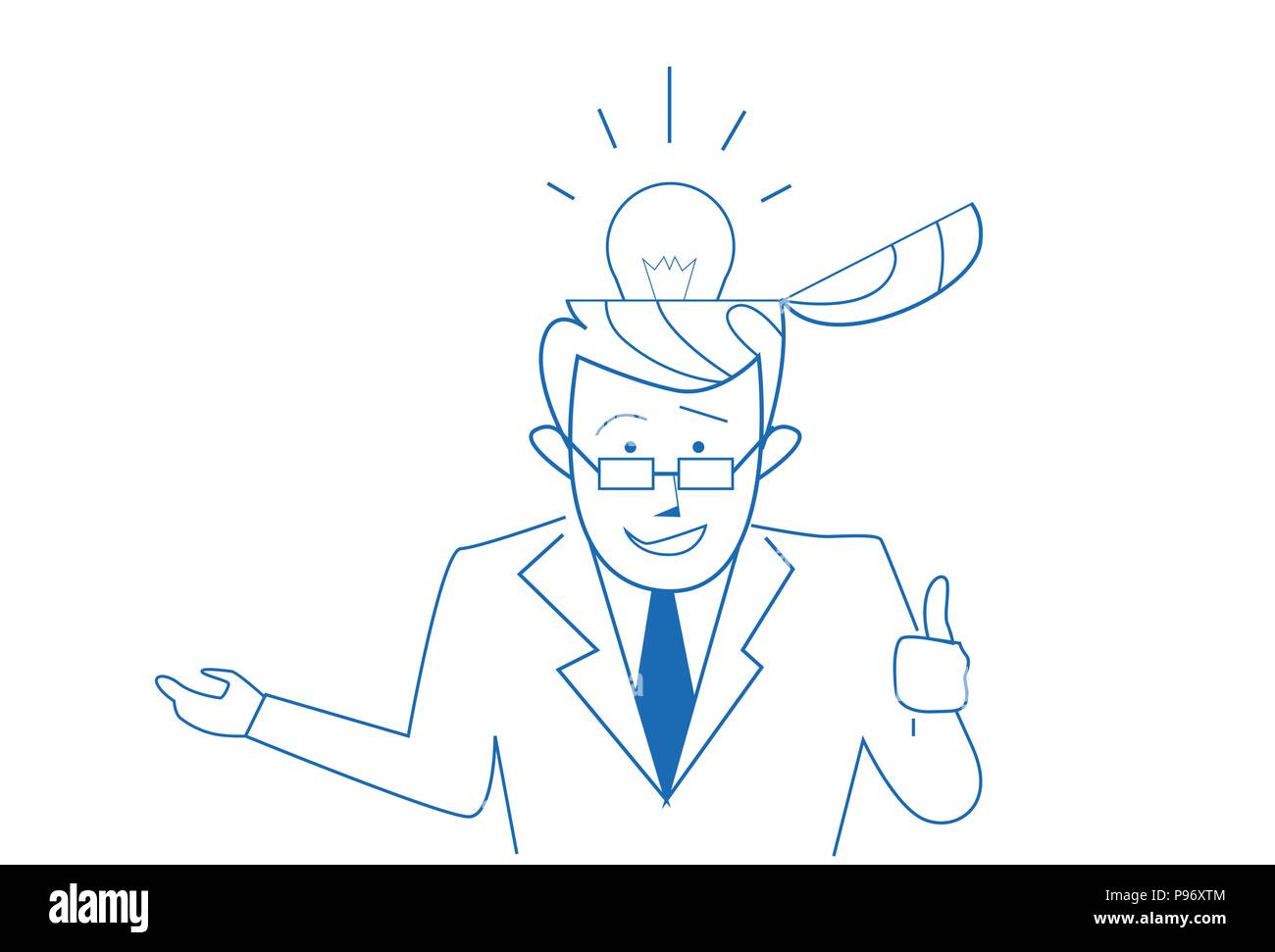 open head businessman thinking business ideas inspiration new idea ...