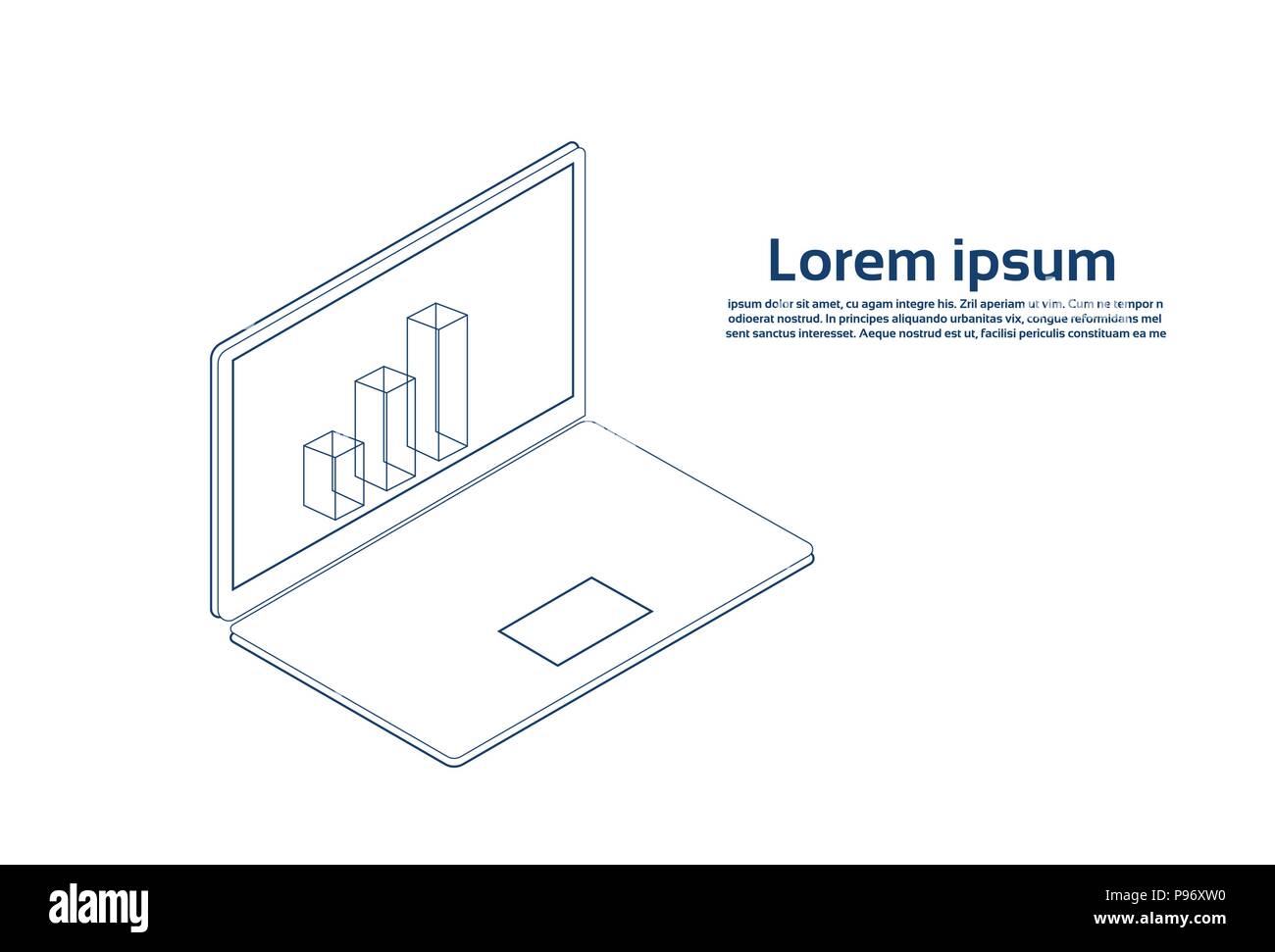 financial graphs laptop online business analytics concept growth arrow ...