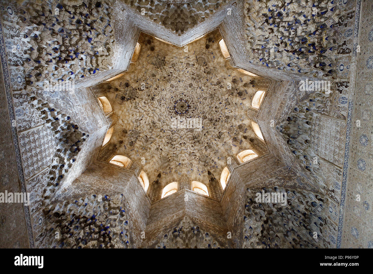 Honeycomb, "stalactite," or "mocarabe" vaulting in the Hall of the ...