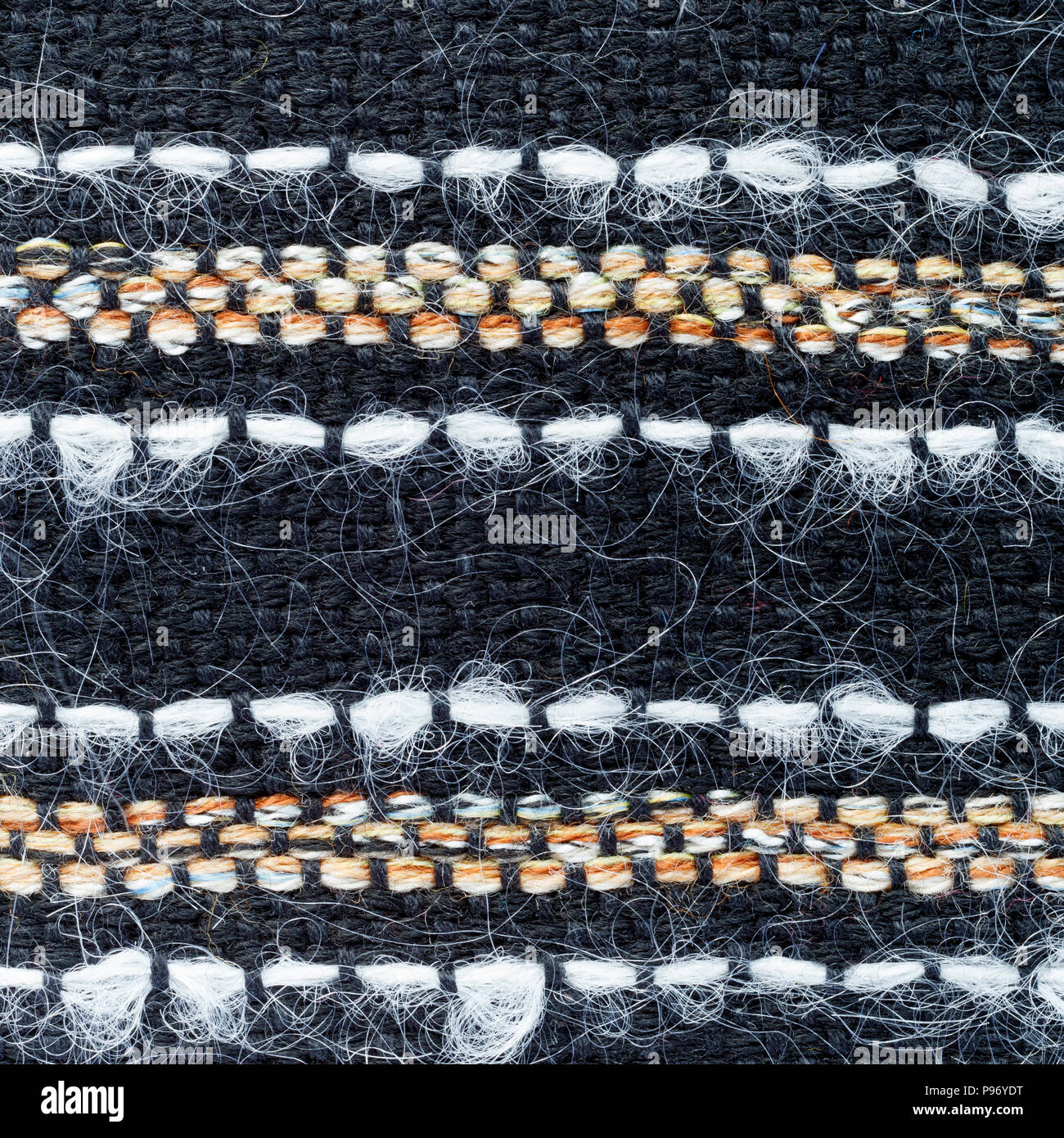 Red hand weaving matting tweed fabric texture. Closeup square fragment ...