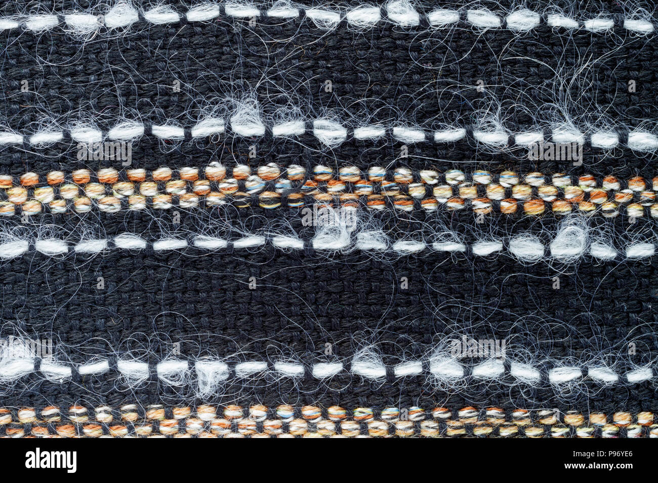 Red hand weaving matting tweed fabric texture. Closeup horizontal ...