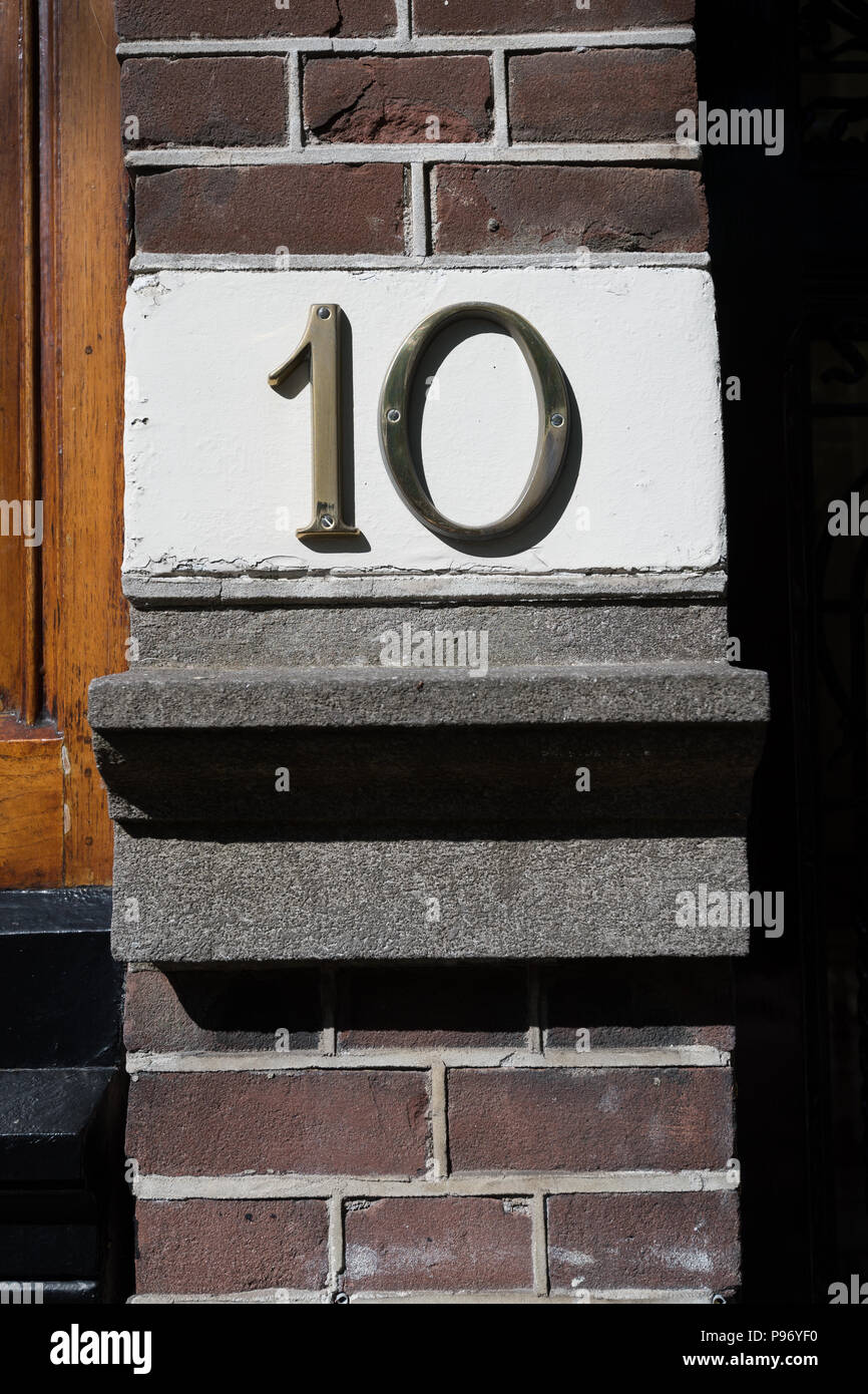 Number 10 house sign in Amsterdam, Netherlands Stock Photo - Alamy