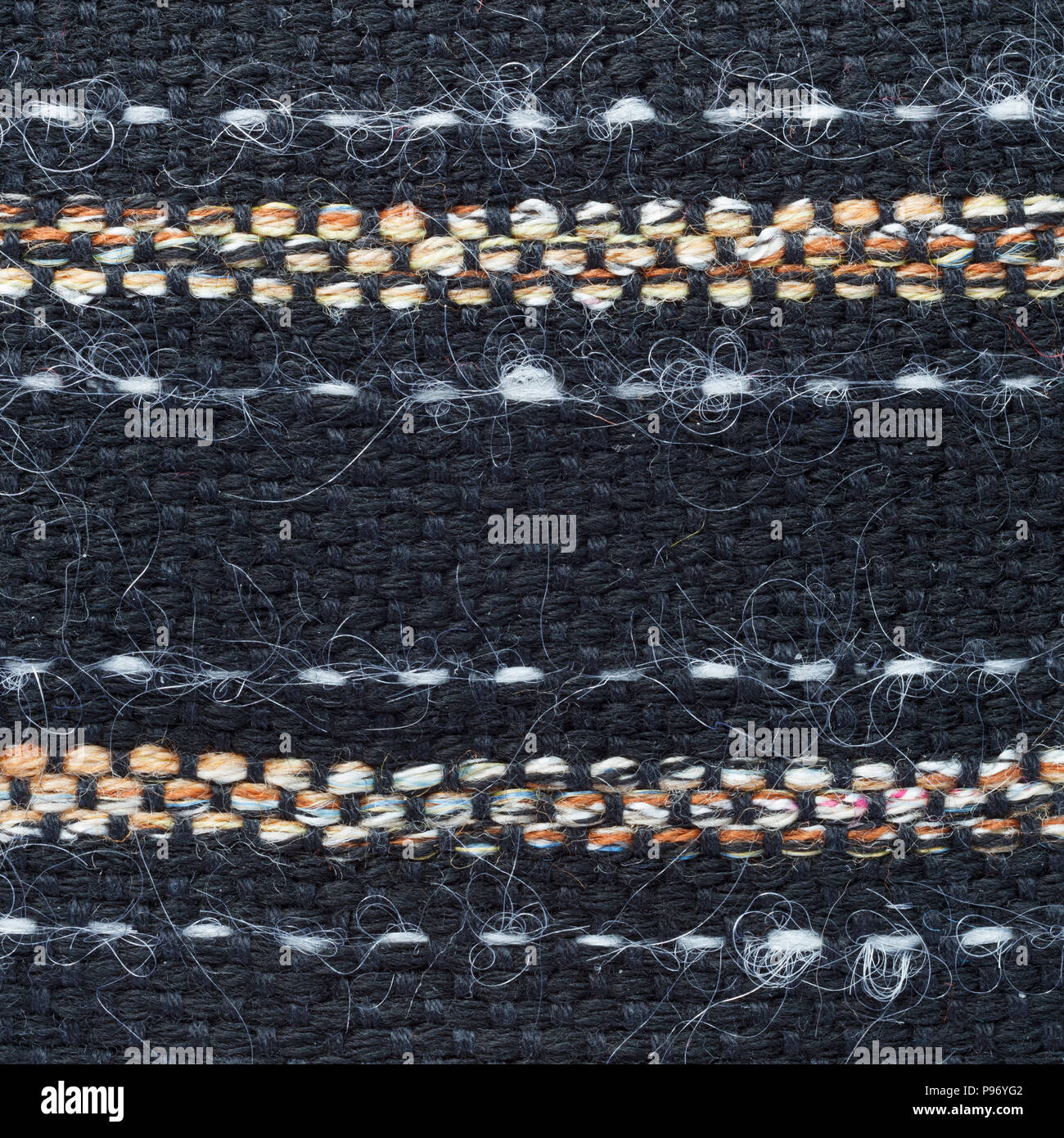 Red hand weaving matting tweed fabric texture. Closeup square fragment ...