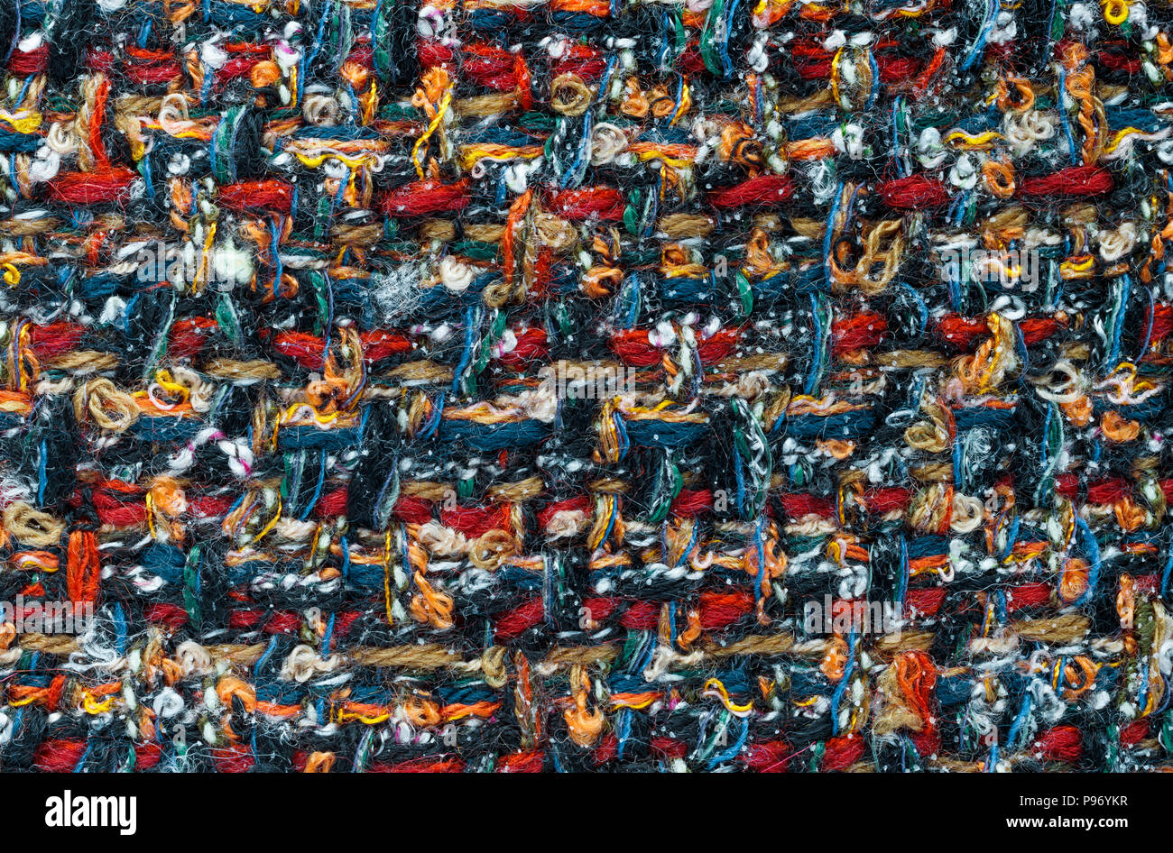 Colorful (main color red and blue) hand weaving matting tweed fabric ...