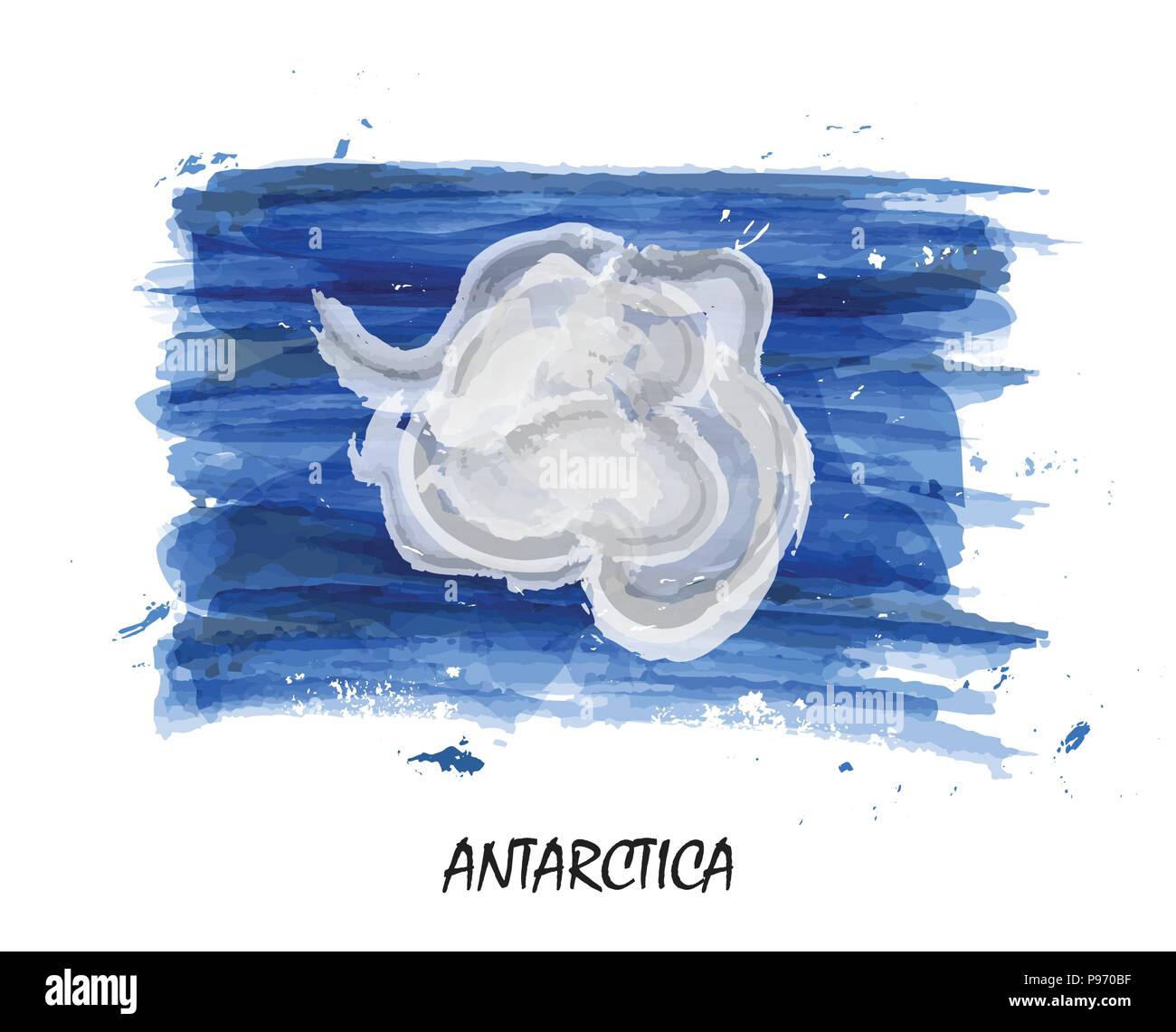 Realistic watercolor painting flag of Antarctica . Vector Stock Vector ...