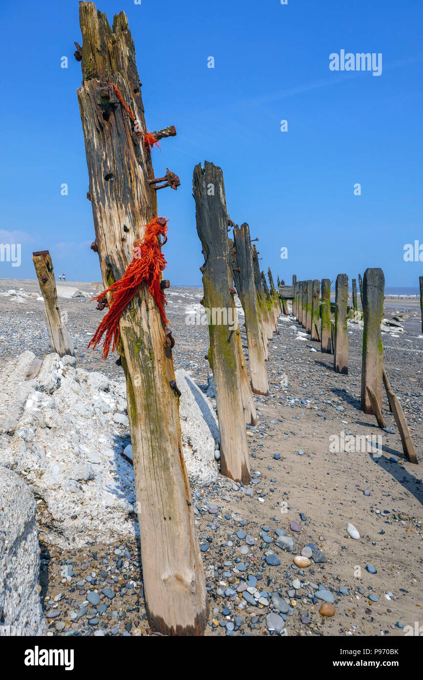 Old sea defences, Spurn Head, Spurn Point, sand spit, near Hull East ...