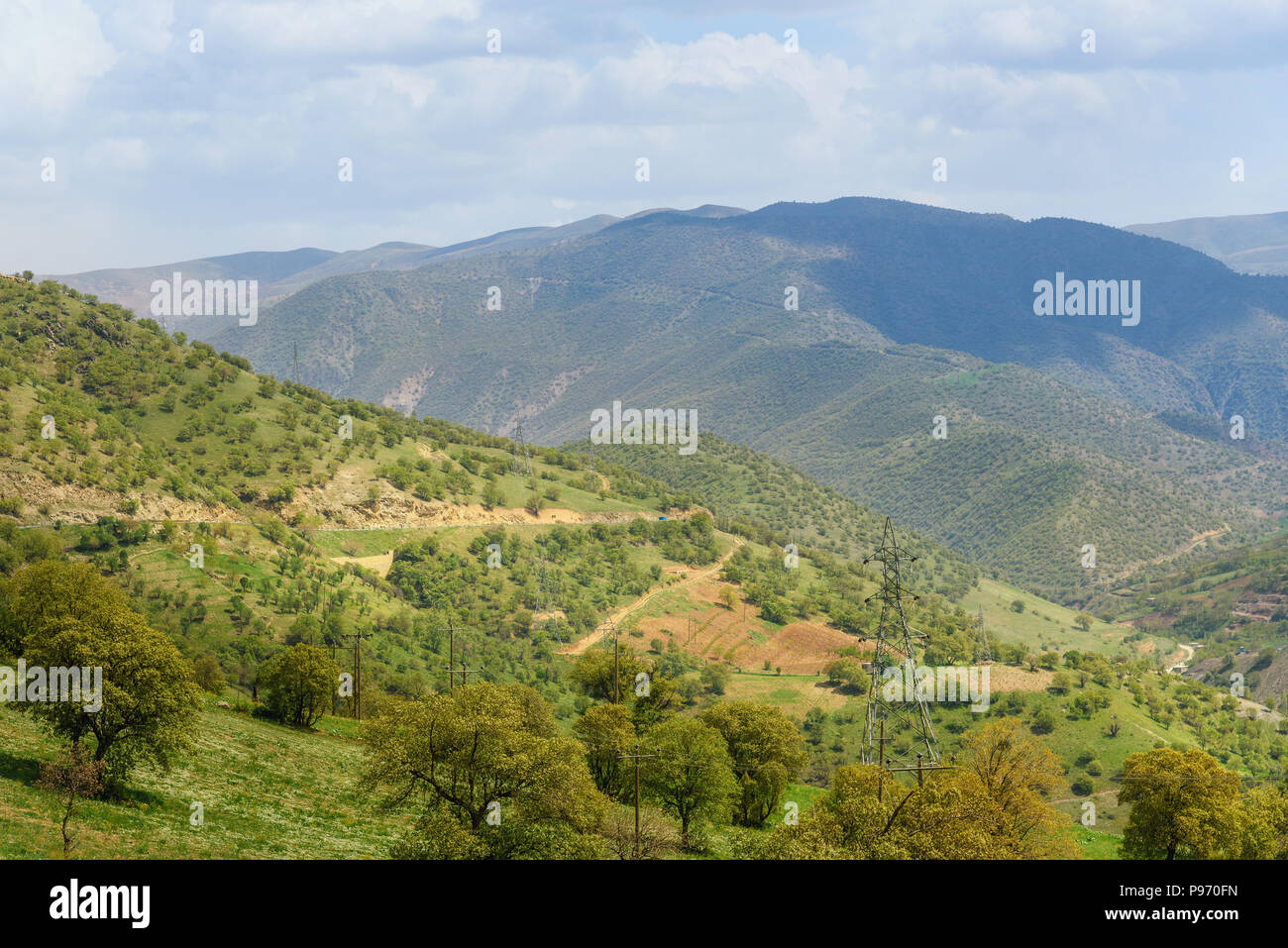 Nature landscape fields and mountains in Kurdistan Province. Iran Stock ...