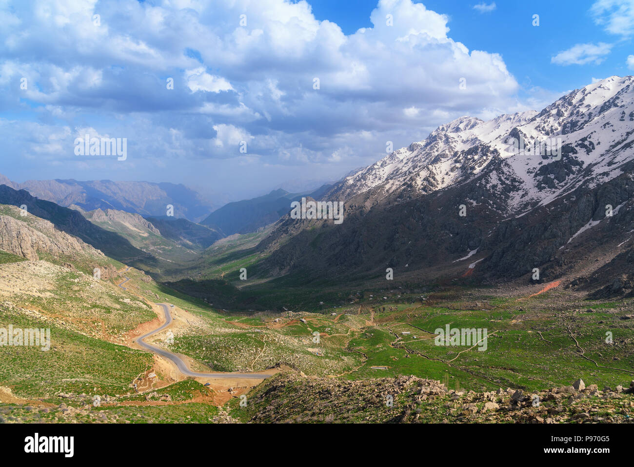View on Howraman Valley in Zagros Mountain. Kurdistan Province, Iran ...