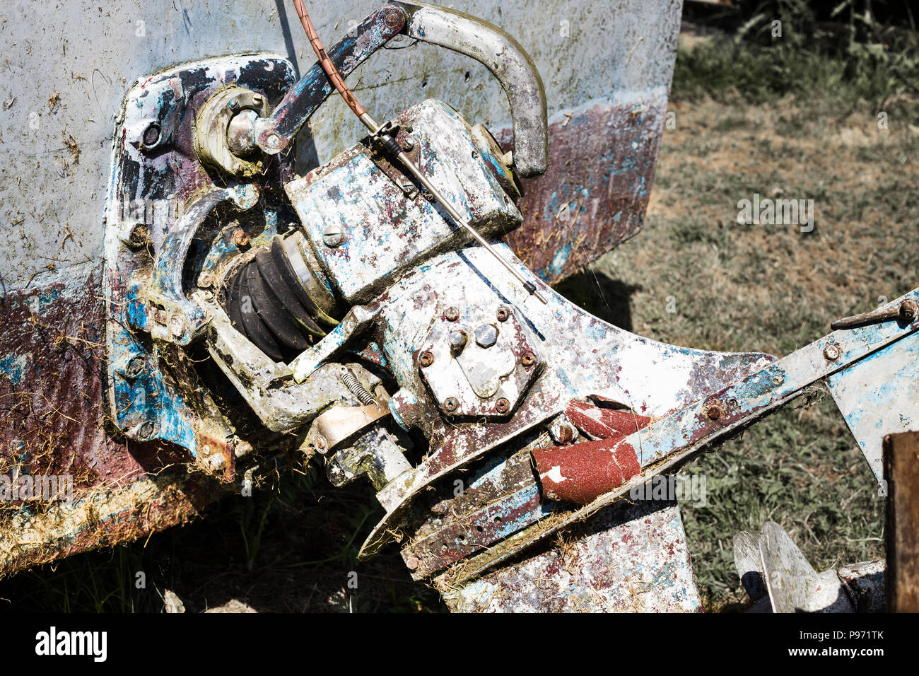 Rusty abandoned Abstract part of nautical vessel - ship rudder Stock ...