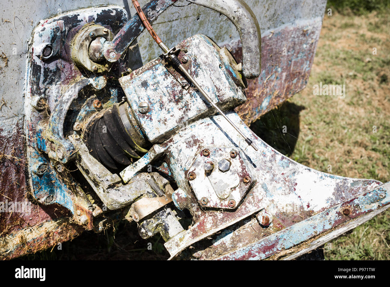 Rusty abandoned Abstract part of nautical vessel - ship rudder Stock ...
