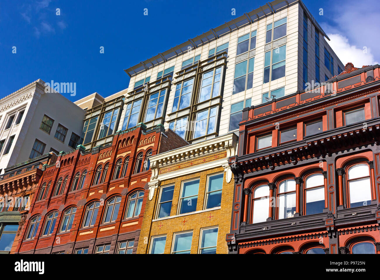 Buildings mosaic of historic and modern styles in Washington DC ...