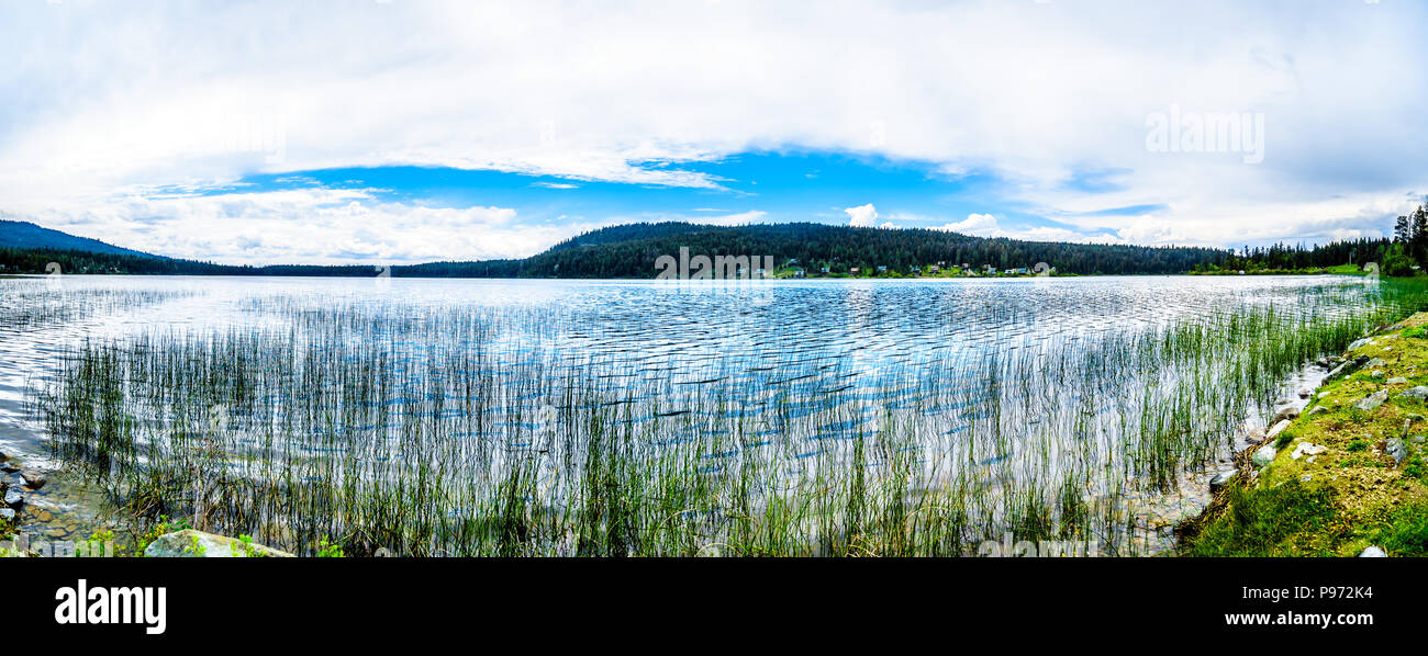 Panorama view of Peter Hope Lake, a great fishing lake in the Shuswap ...