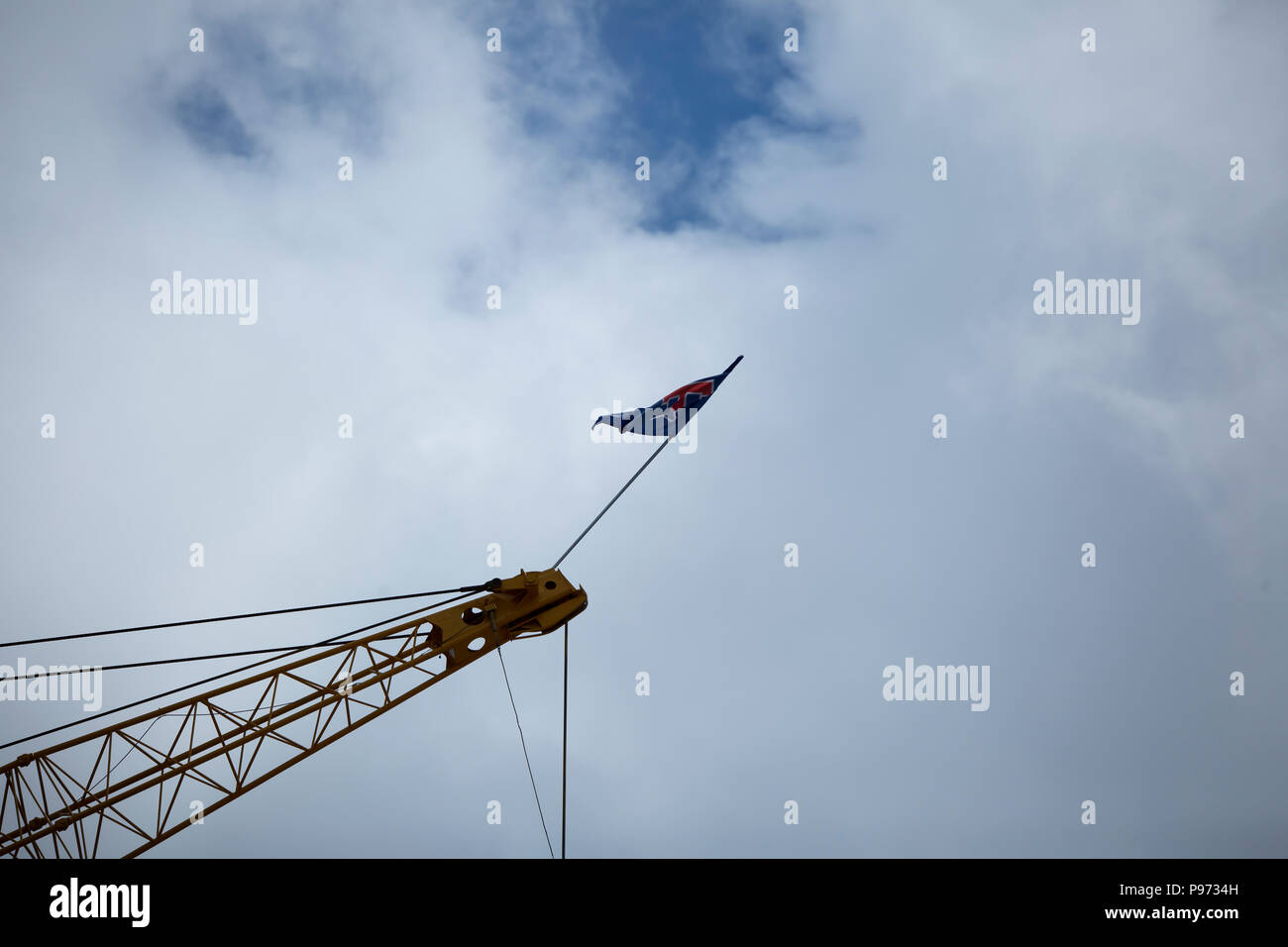 RUSTON, LOUISIANA/USA – JULY 7: Louisiana Tech University flag on a ...