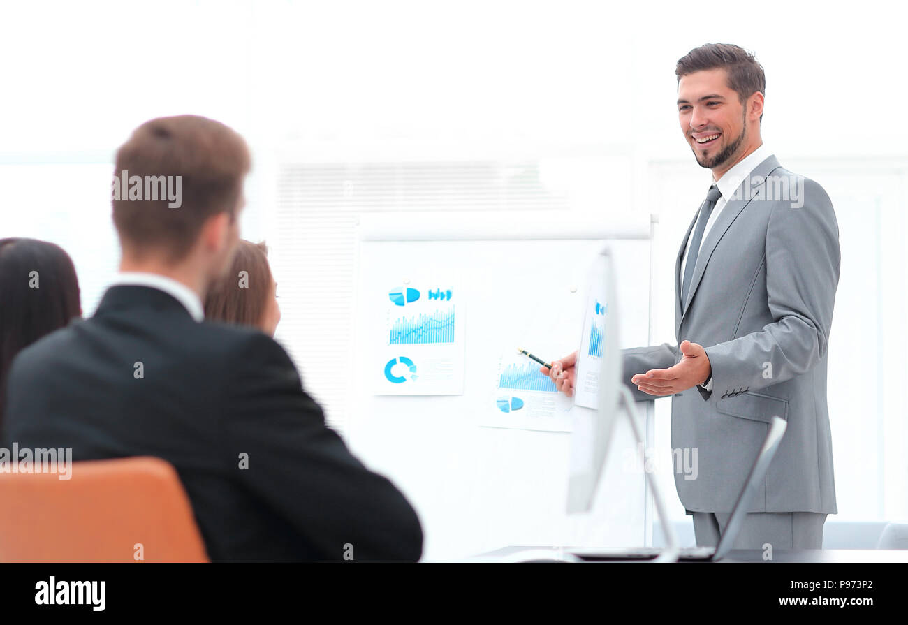 Business man making a presentation in the office Stock Photo - Alamy