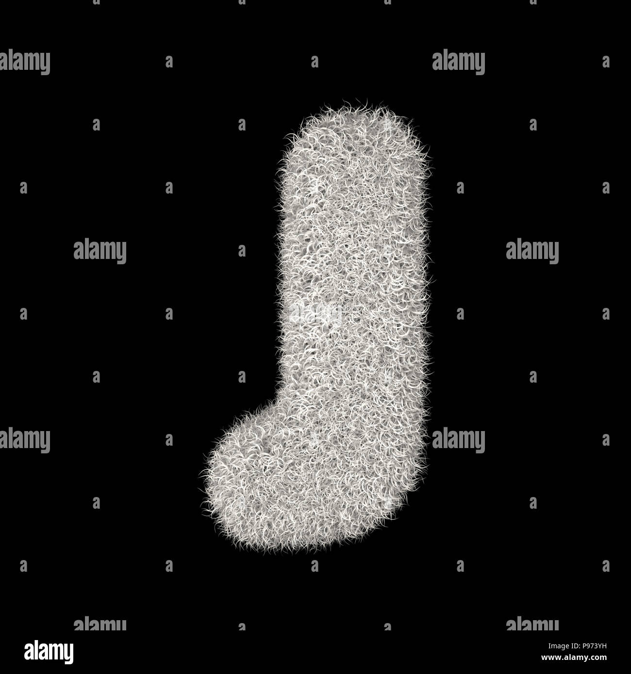 3D Rendering Creative Illustration White Furry Letter J Stock Photo - Alamy
