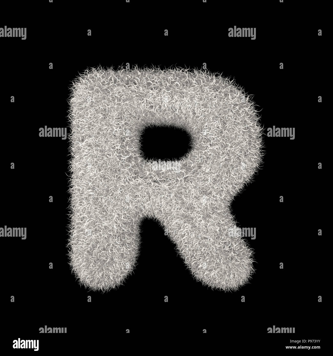3D Rendering Creative Illustration White Furry Letter R Stock Photo - Alamy