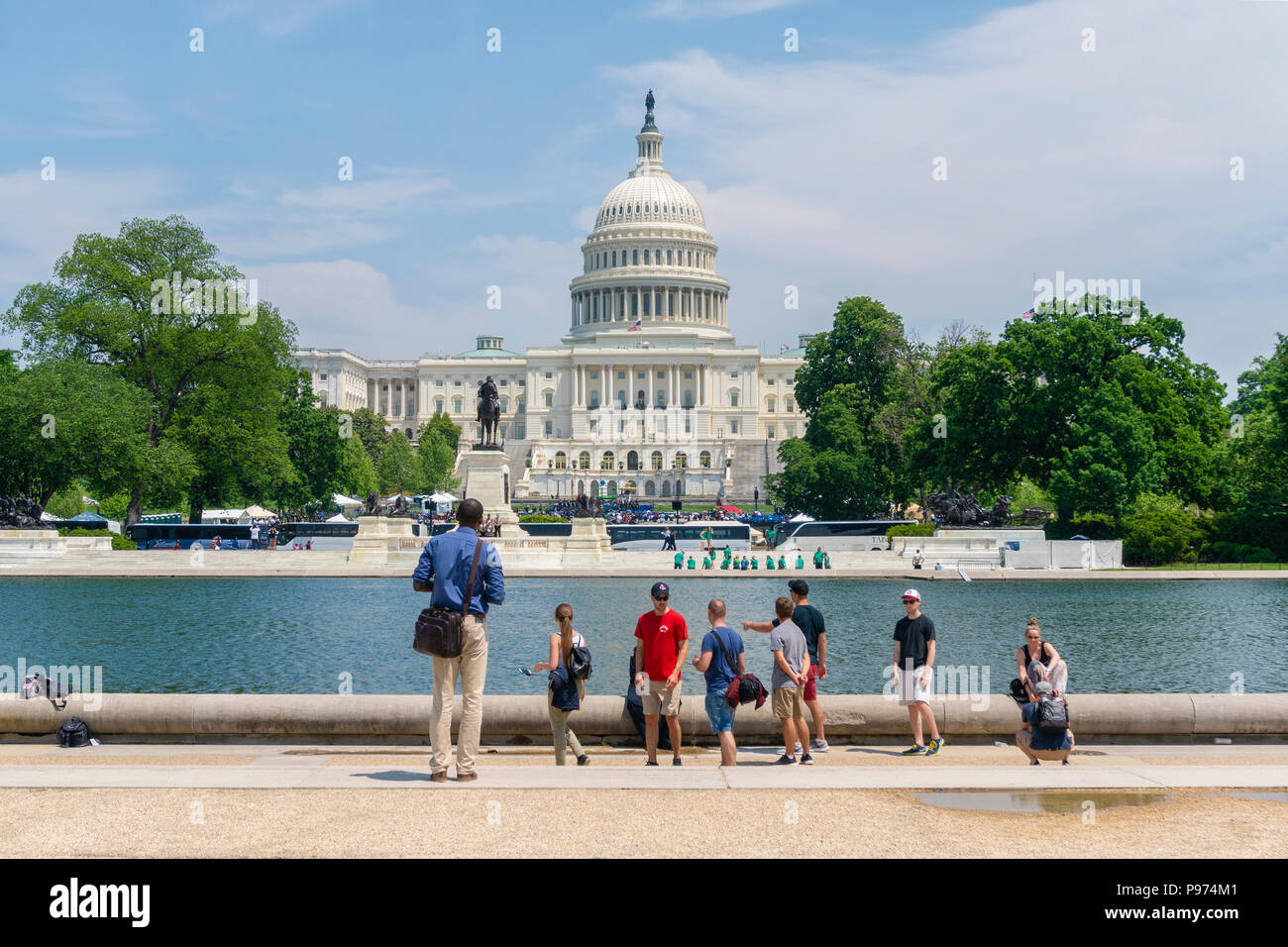 Tourists visiting the United States Capitol. It is the home of the ...
