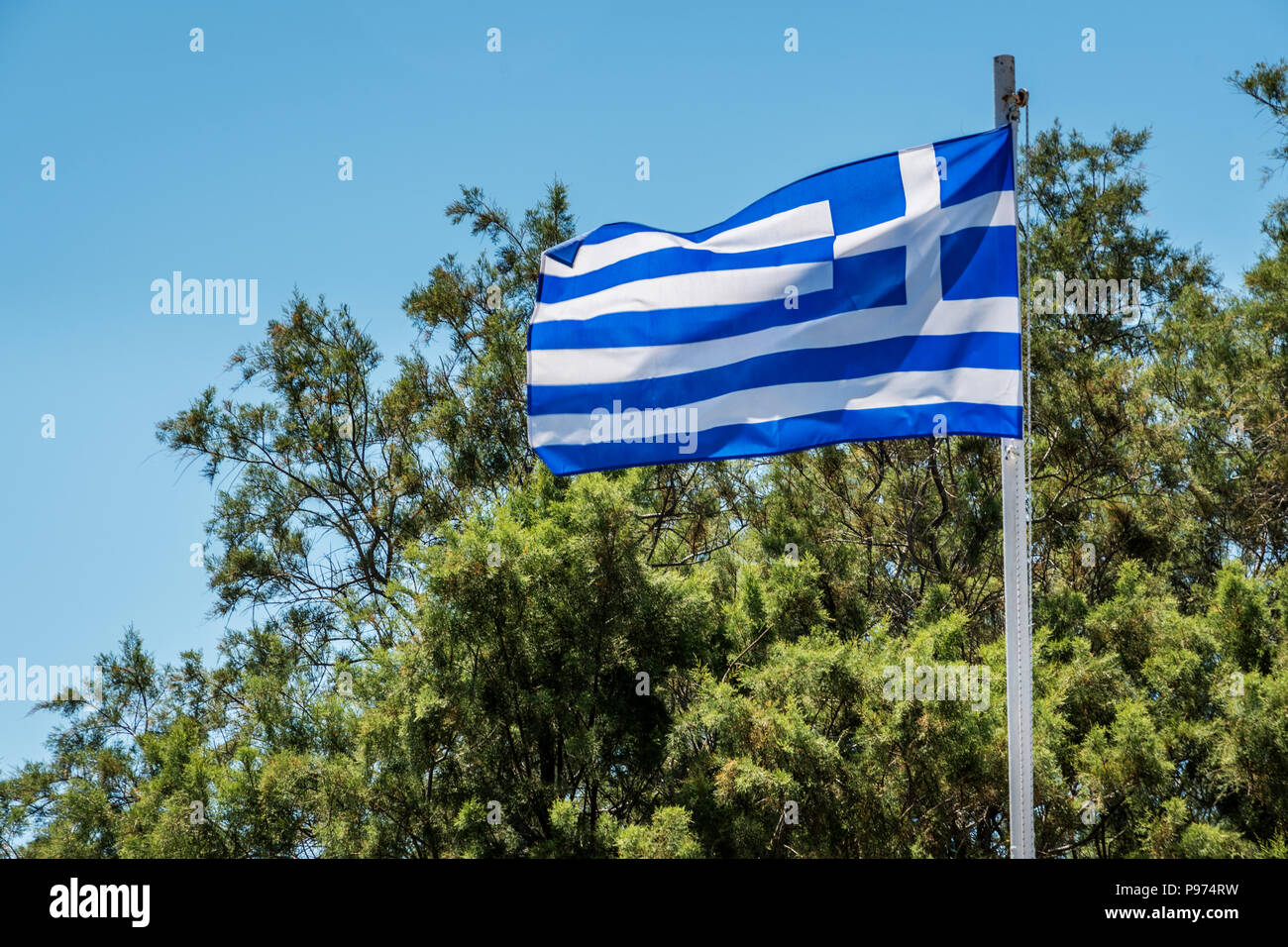 Flag of the crete in sunny day Stock Photo - Alamy