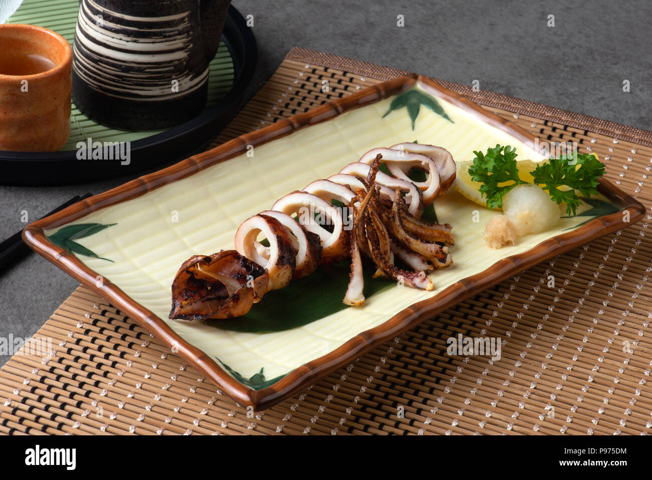surume ika grilled squid Stock Photo - Alamy