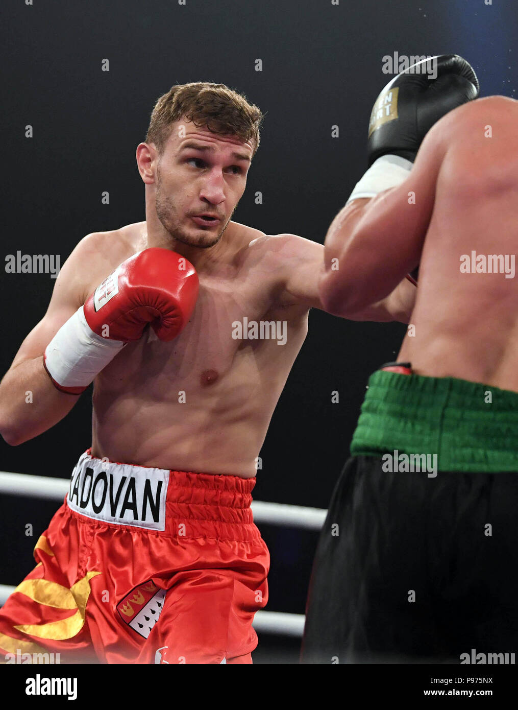 Offenburg, Germany. 14th July, 2018. Boxing: Denis Radovan (l) of ...