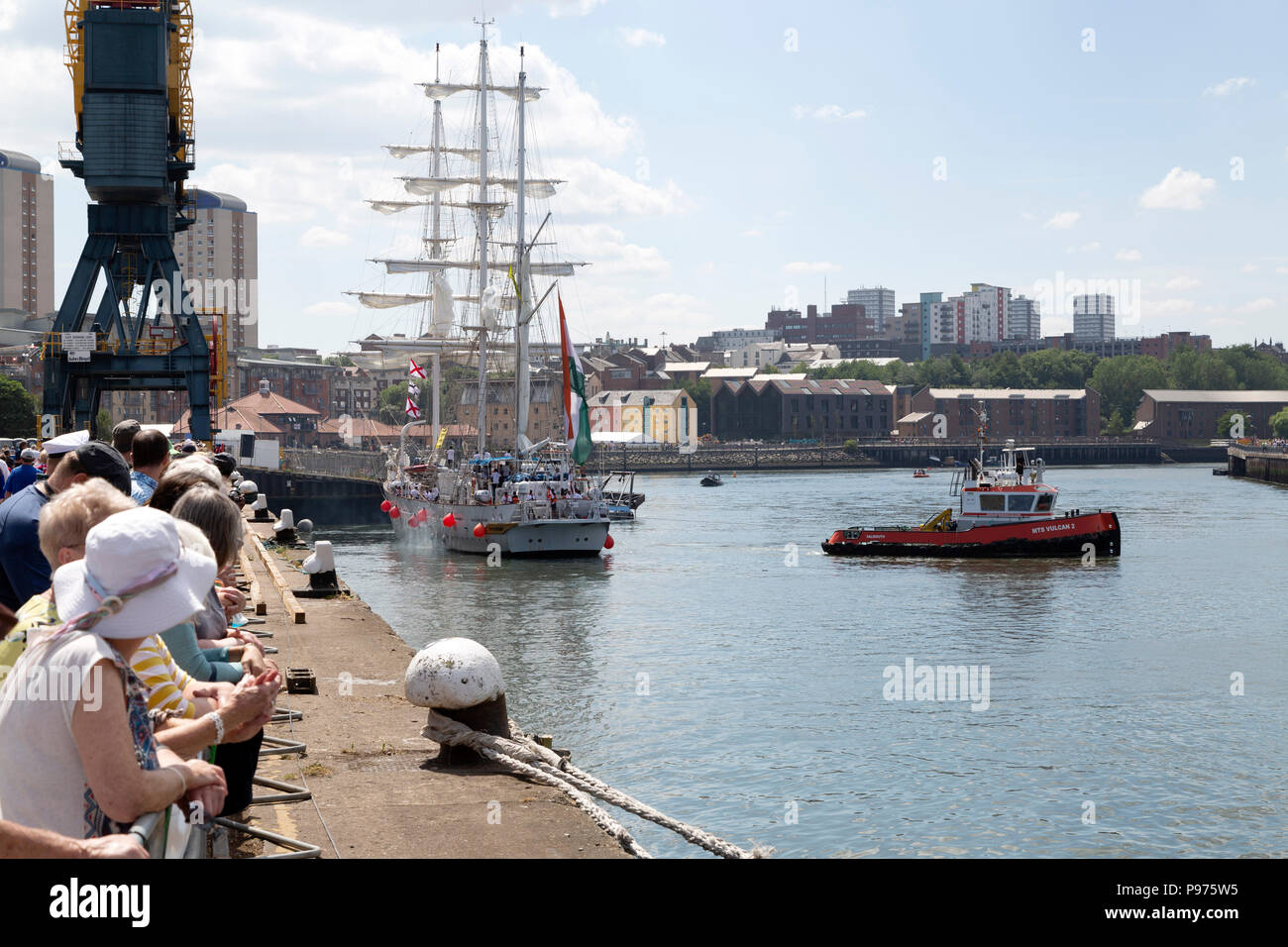 Sunderland, UK. 14th July 2018. The Tarangini, an Indian ship ...