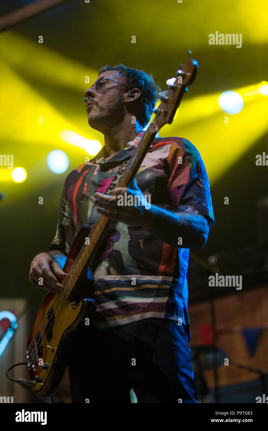 Toronto, CANADA. 14th July, 2018. Scott Shiner of Weezer performs at ...