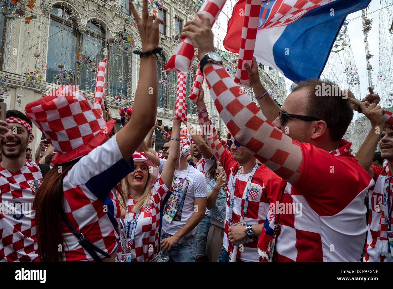 Croatian fans outside the stadium the start of the match hi-res stock ...