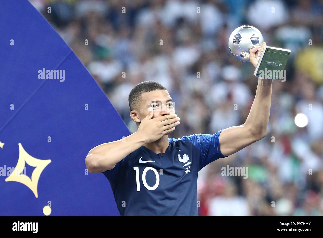 Kylian mbappe world cup trophy hi-res stock photography and images - Alamy