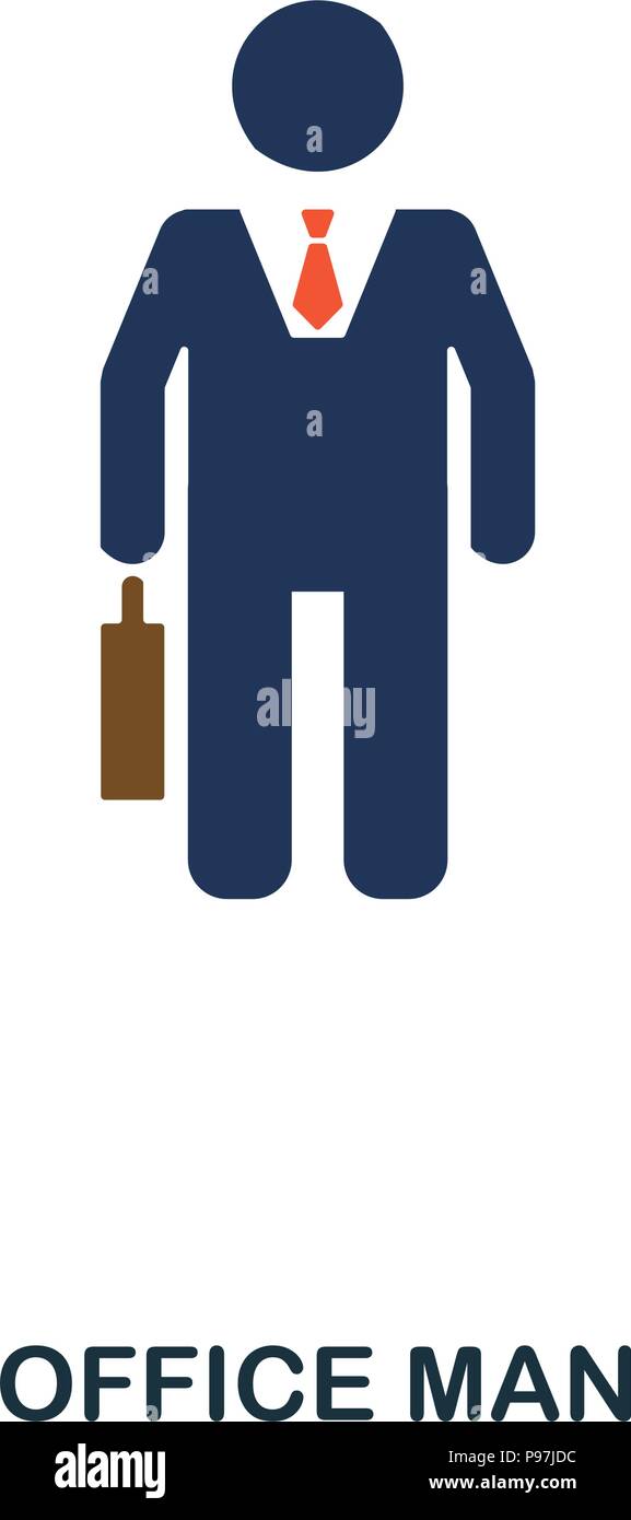 Office Man flat icon. Premium style flat icon design. UI. Illustration ...