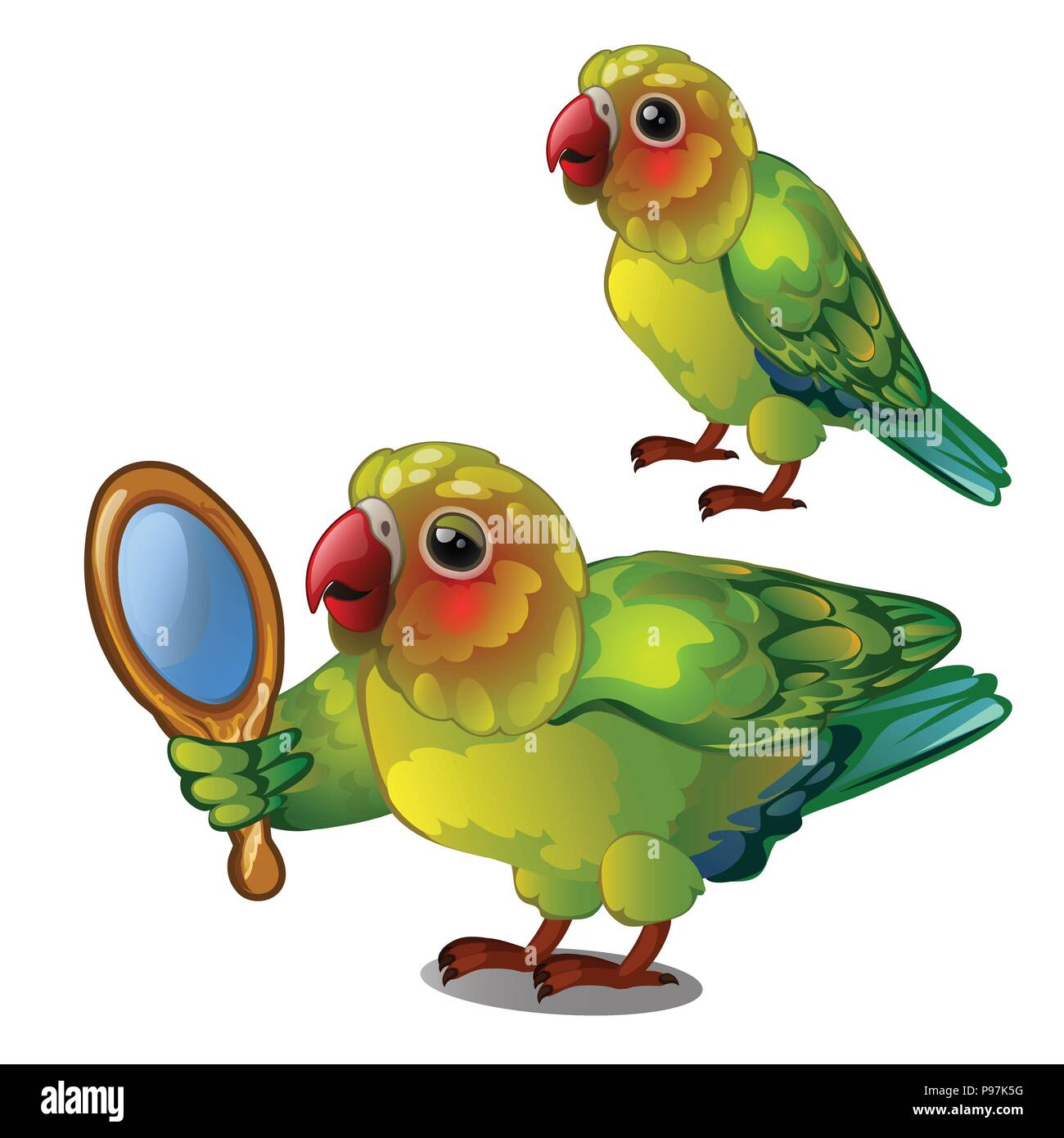 Clipart Of Bird In Mirror