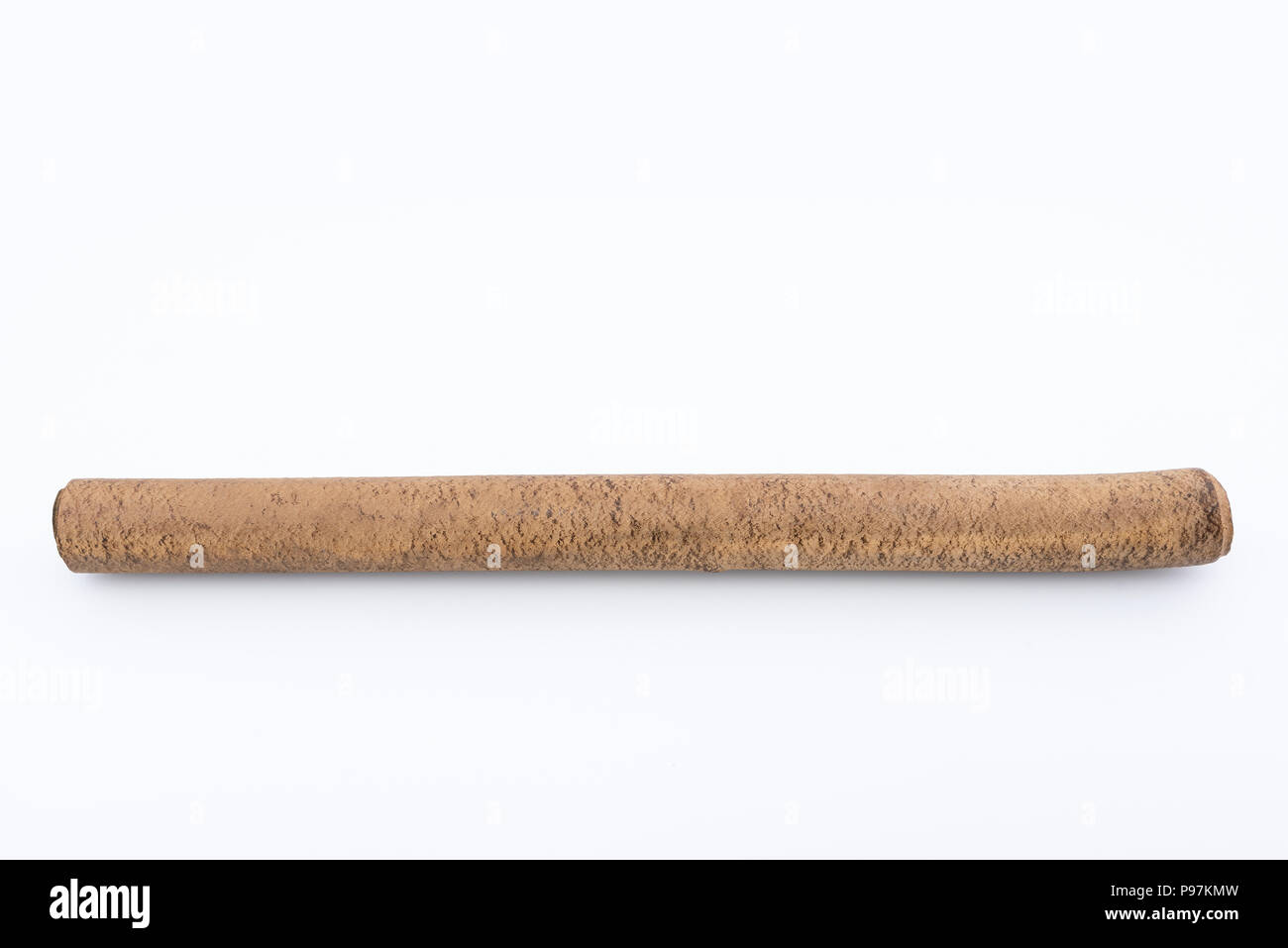 Ebonite stick on white background, with shadows. Also is known as hard ...